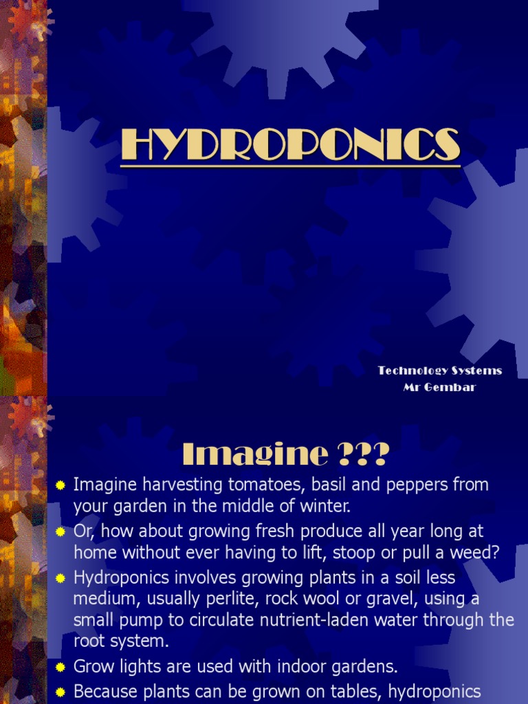 Hydroponics: Technology Systems MR Gembar | PDF | Hydroponics ...