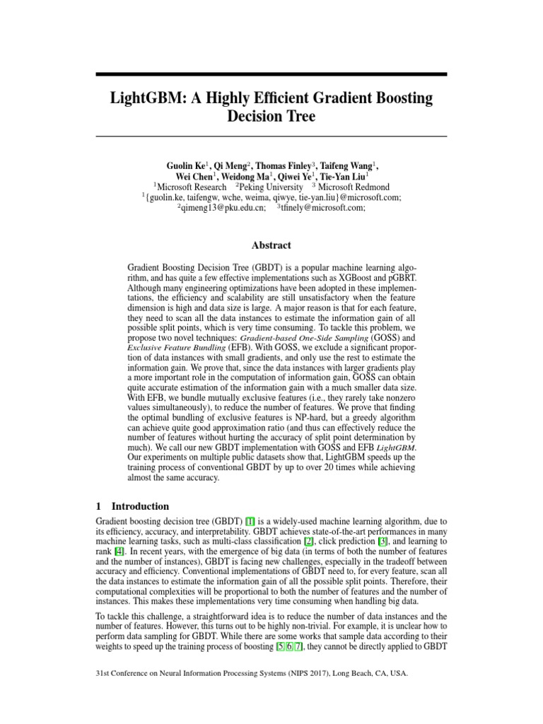 Lightgbm Gradient Boosting Tree | PDF | Theoretical Computer Science ...