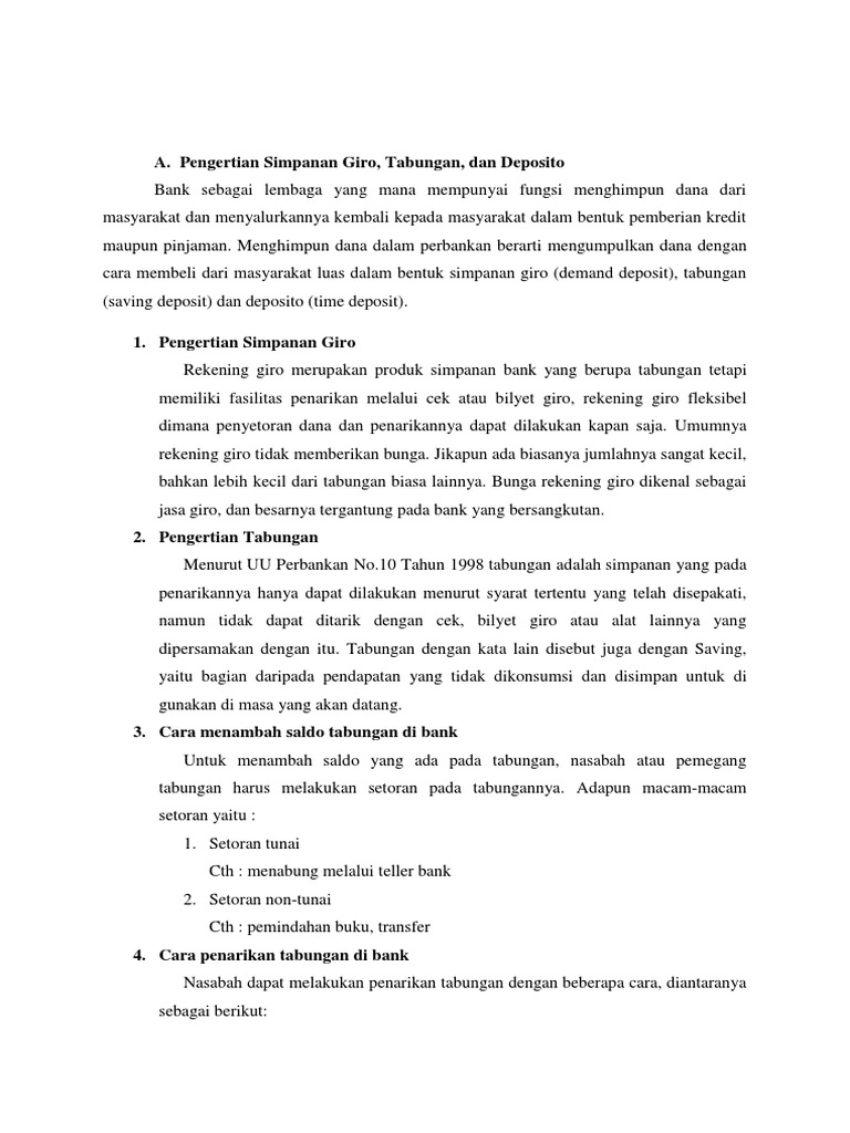 Pengertian Simpanan Giro | PDF
