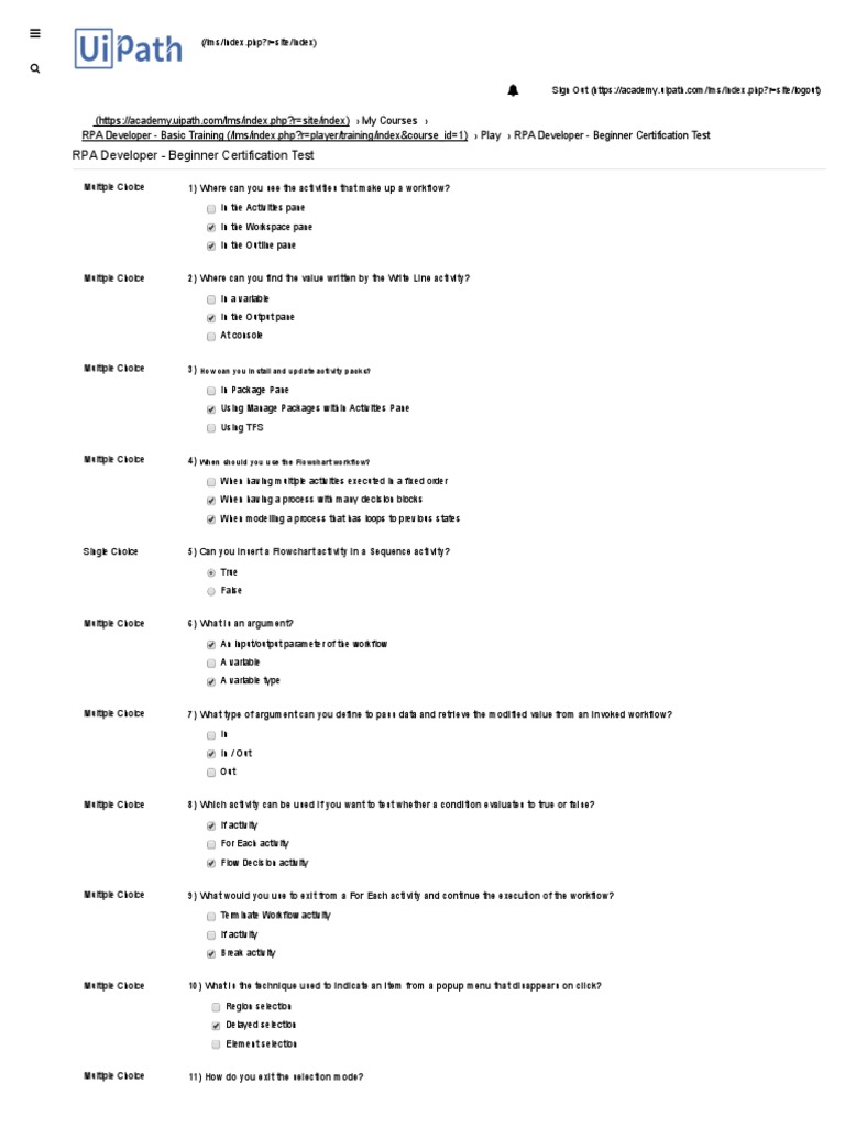 UiPath Final Certification Exam PDF | PDF | Parameter (Computer ...