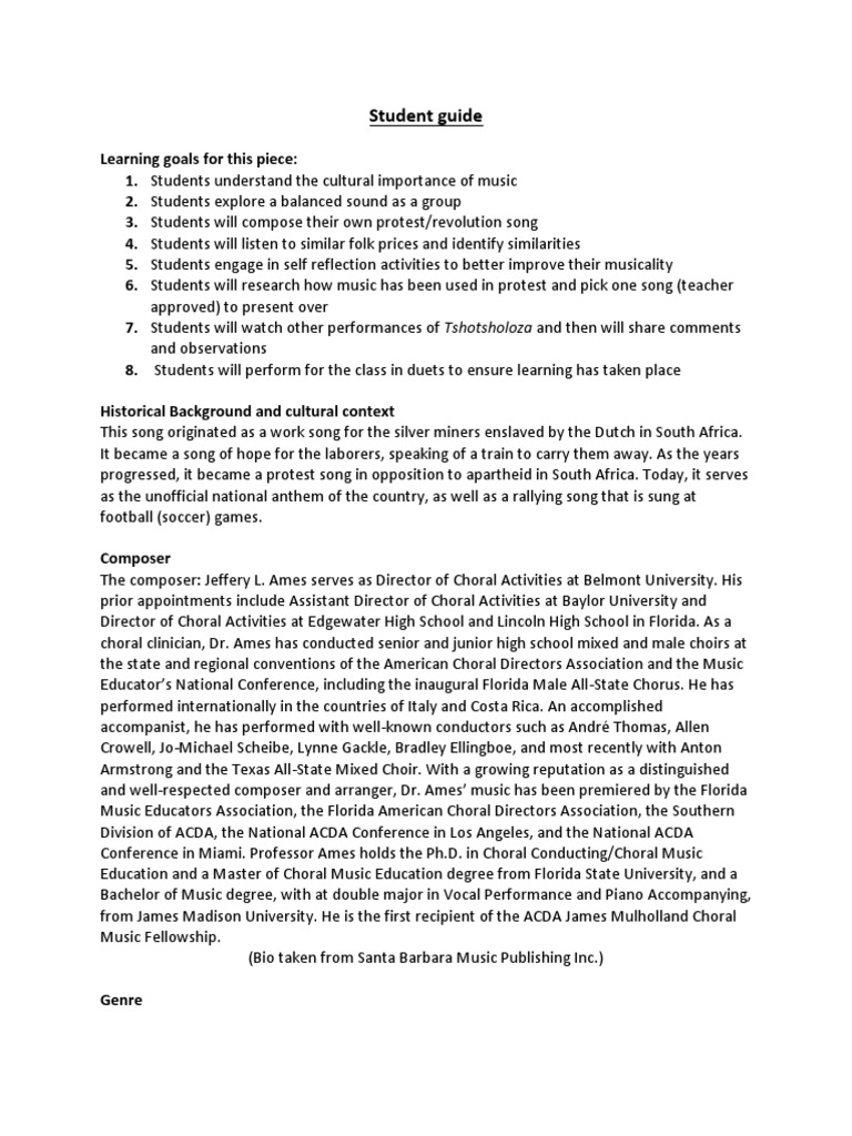 Studenthandbook | PDF | Choir | Harmony