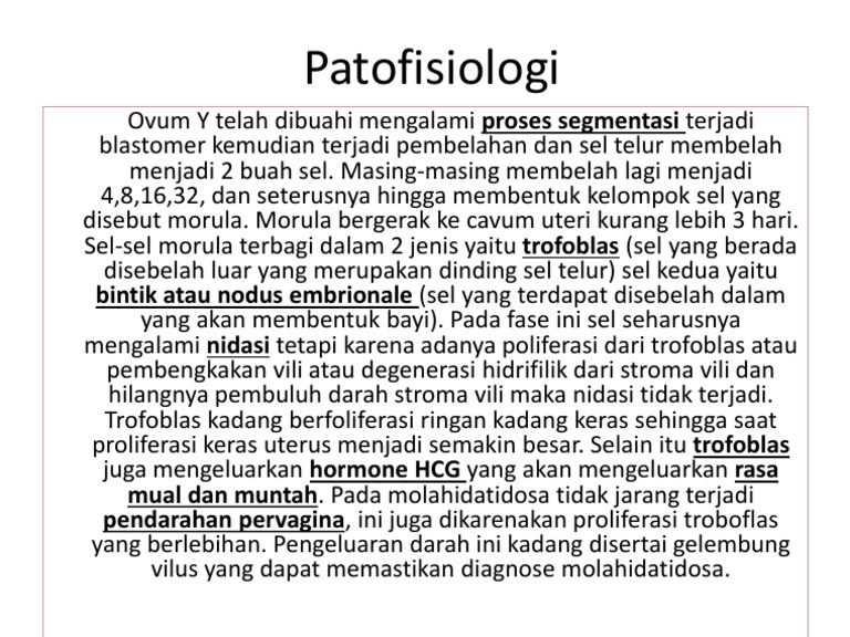 Patofisiologi Mola Hidatidosa | PDF