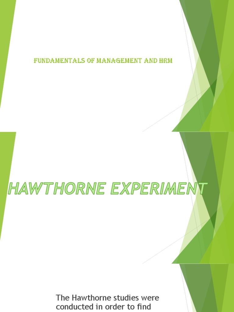 Hawthorne Experiment | PDF | Experiment | Psychology