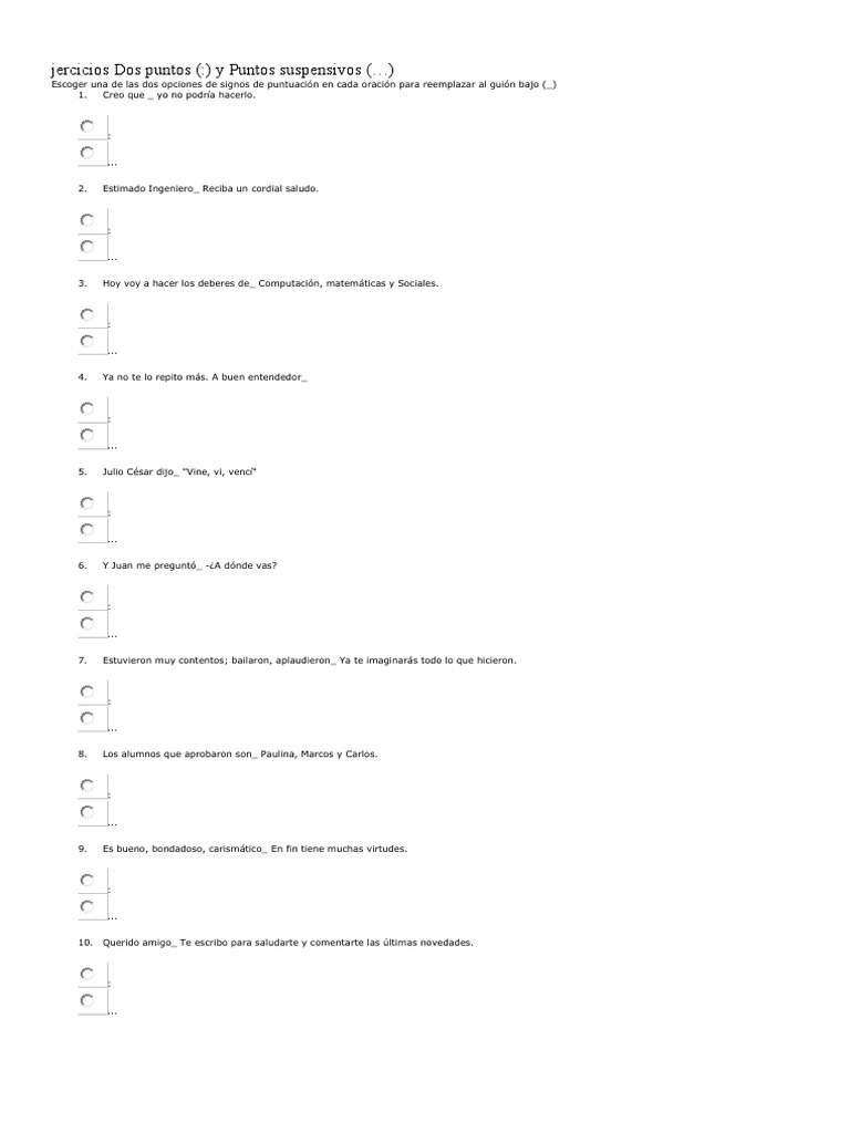 Ejercicios Puntos Suspensivos