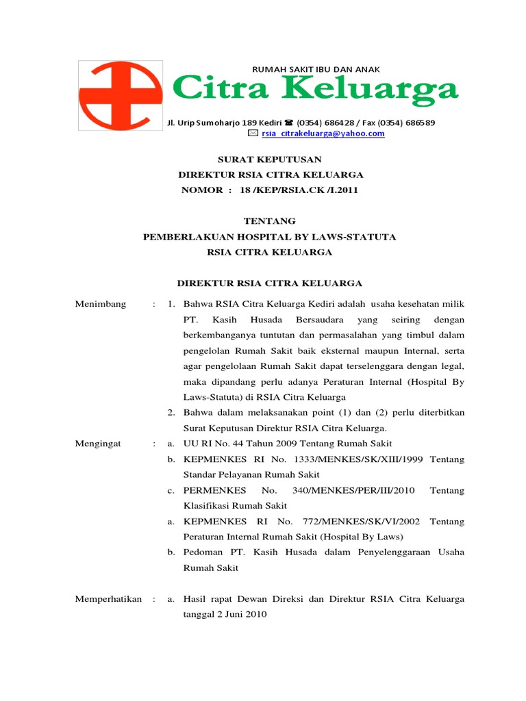 SK Pemberlakuan HBL | PDF