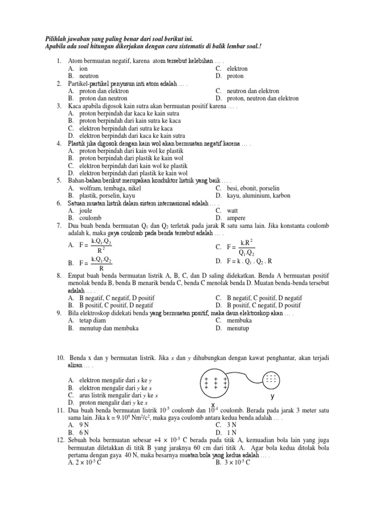 Uji Kompetensi Listrik Statis | PDF