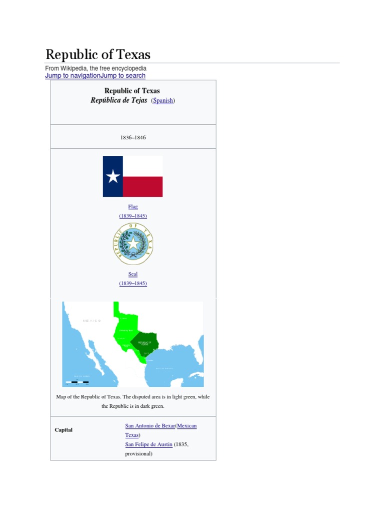 Republic of Texas: República de Tejas | PDF | Independent Mexico | Texas