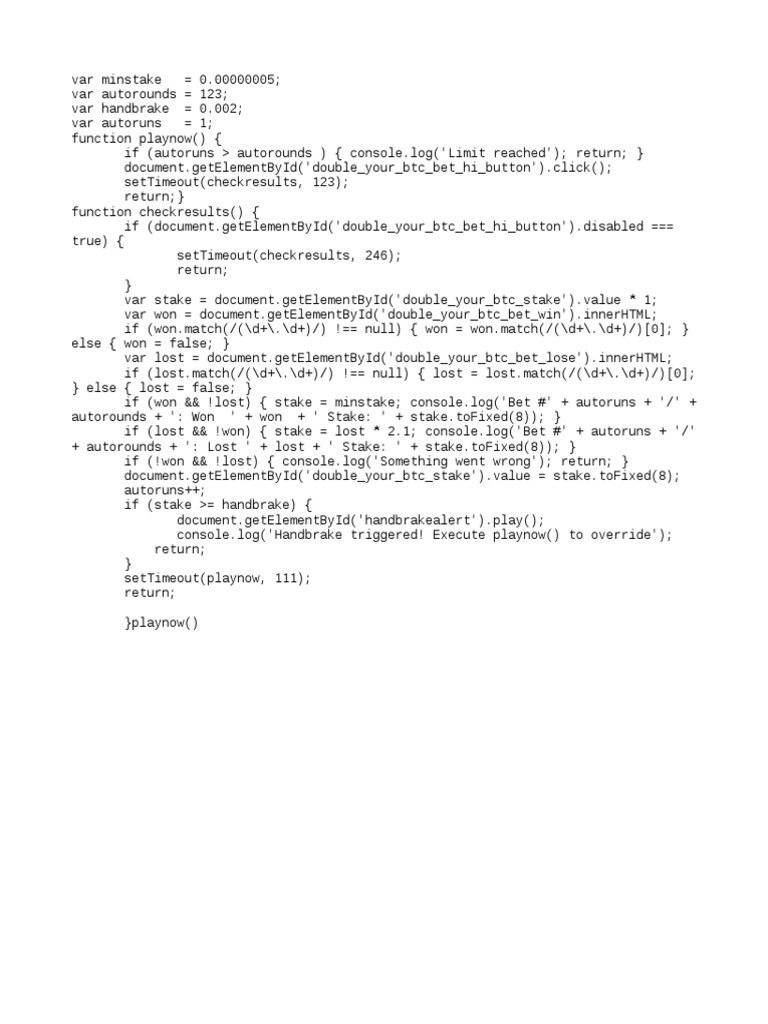 Automated Bitcoin Betting Script | PDF | Teaching Mathematics