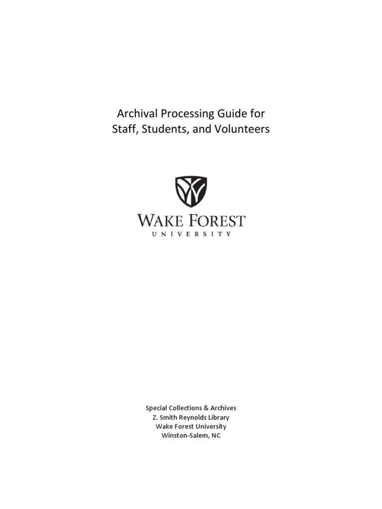 Archival Processing Guide | PDF | Archivist | Archive
