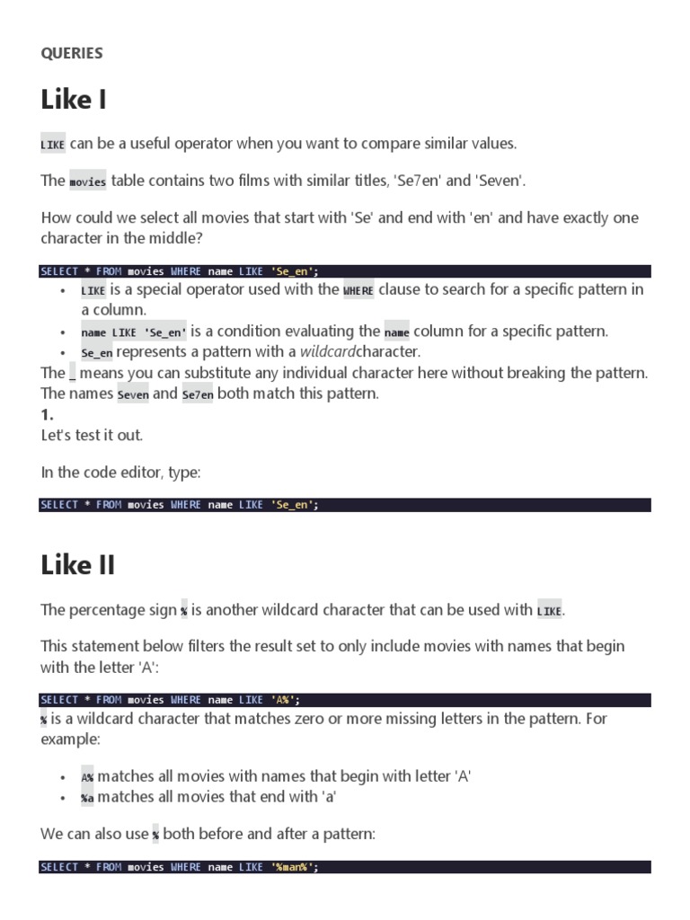 SQL | PDF | Table (Database) | Computer Programming SQL | PDF | Table (Database) | Computer Programming