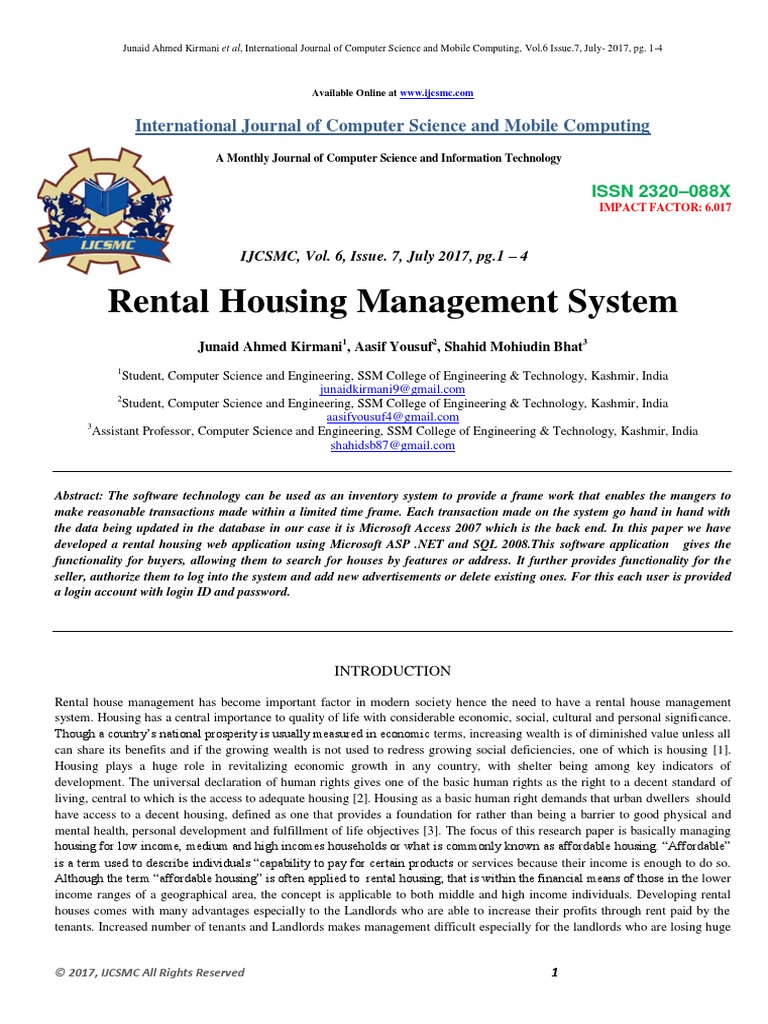 House Rental System PDF | PDF | Affordable Housing | Web Application
