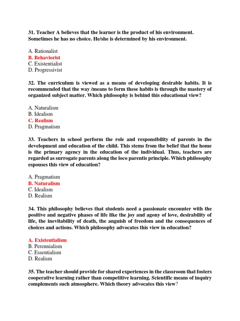 Philosophies of Education: An Analysis of Educational Philosophy ...