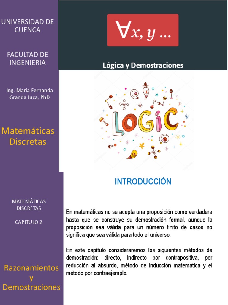 Demostraciones - Matemáticas Discretas | PDF | Proposición | Prueba ...