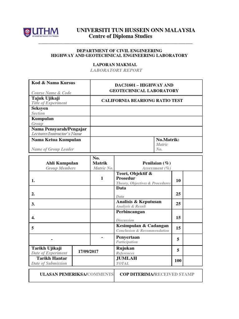 CBR Lab Report | PDF | Materials | Civil Engineering