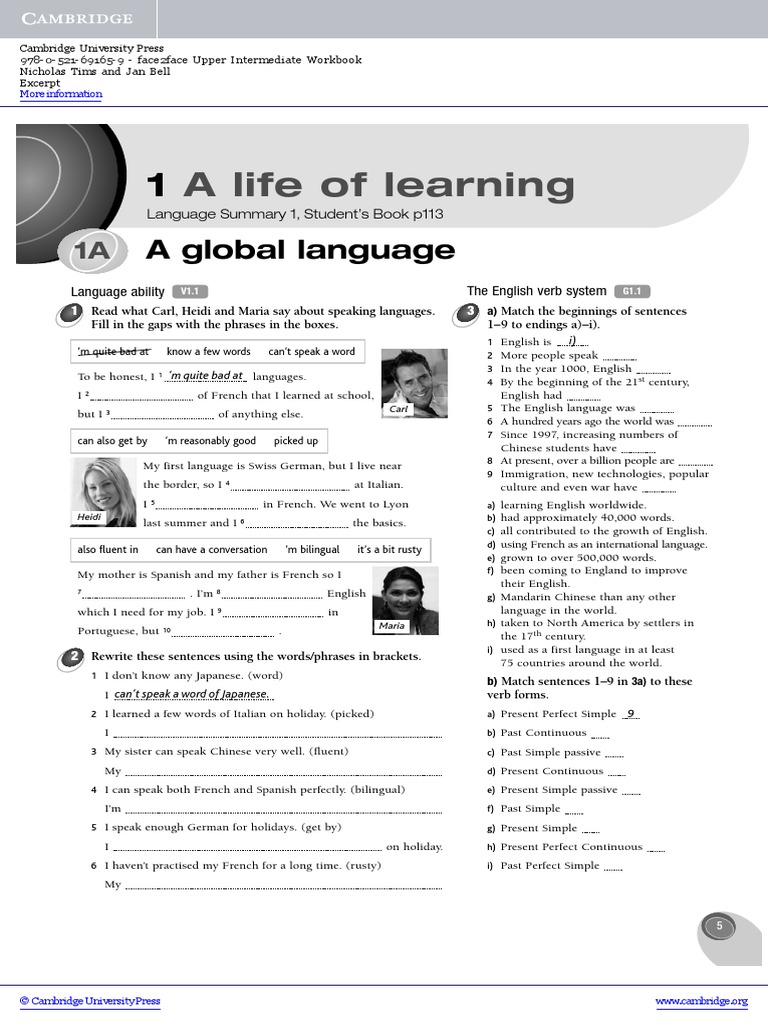 Face2face Upper Intermediate Workbook With Key Sample Pages PDF | PDF | English Language | Semiotics