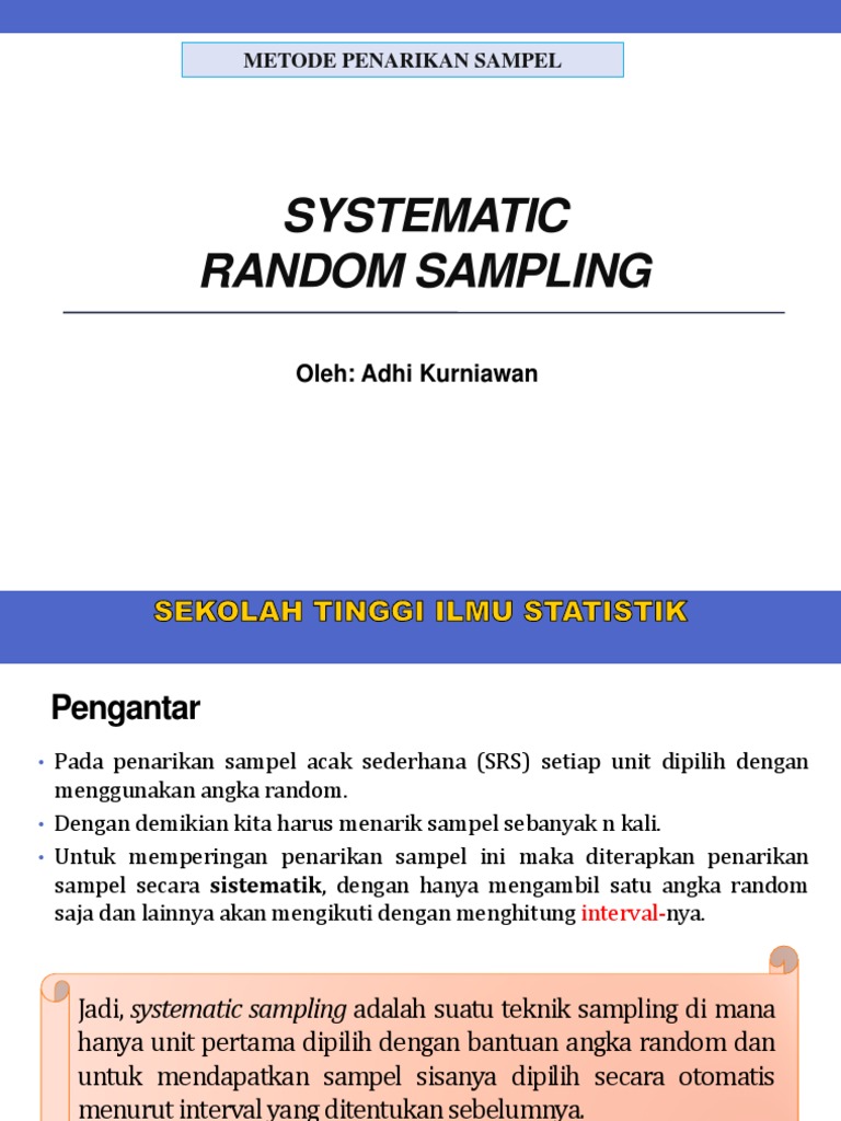 Metode Sampling Sistematik dalam Penelitian | PDF