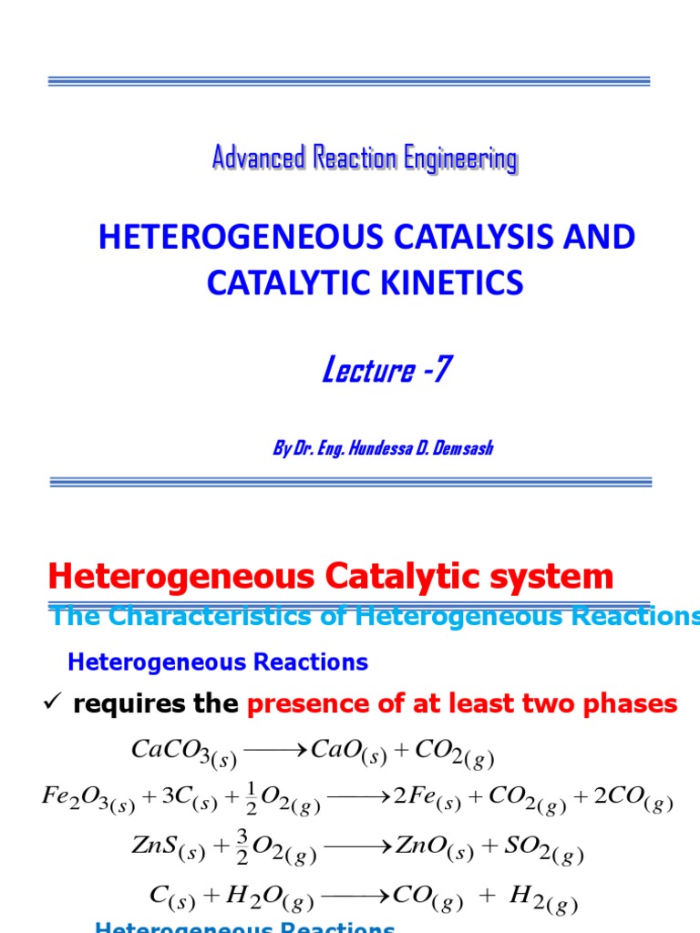 Advanced Reaction Engineering - 7 | PDF | Heterogeneous Catalysis ...