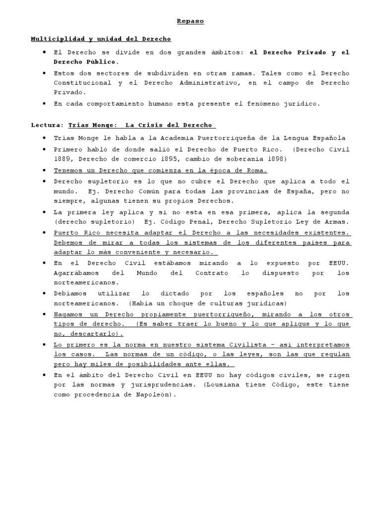 Repaso - Midterm - Vilaro Repaso A Solo Dias Del Examen I | PDF | La Ley natural | Instrumento ...