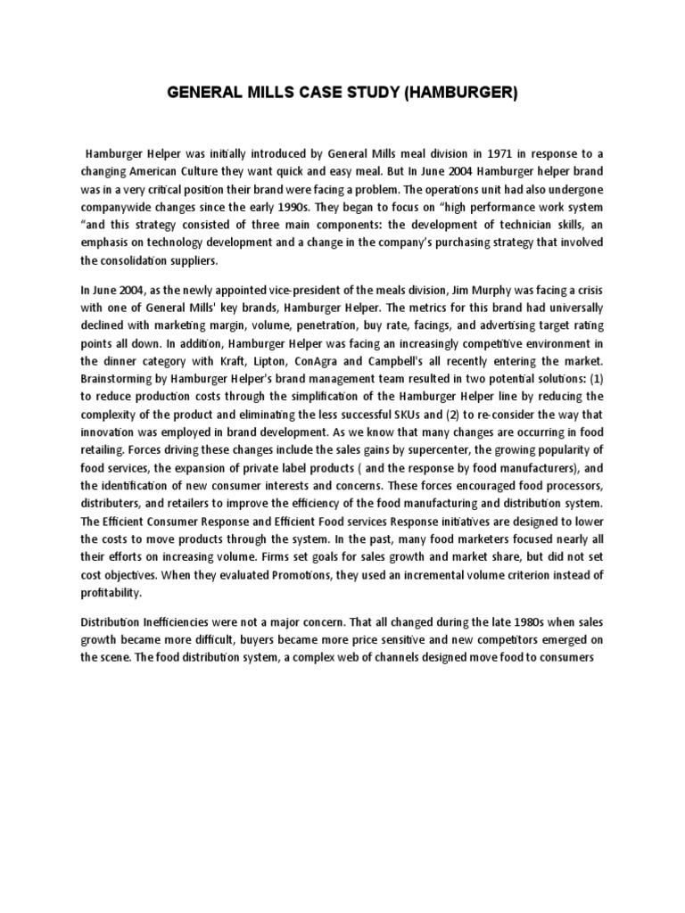 General Mills Case Study | PDF | Retail | Sales