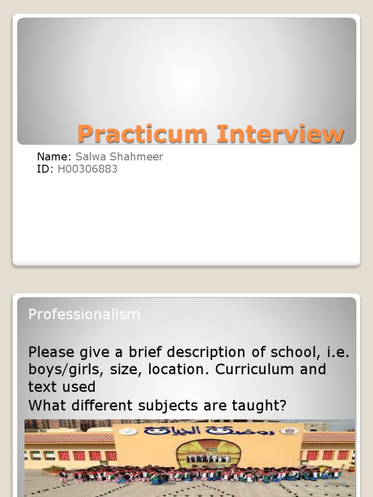 Practicum Interview | Download Free PDF | Lesson Plan | Learning