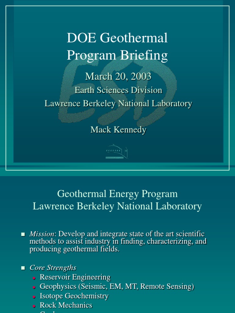 LBNL Presentation | PDF | Geophysics | Geothermal Energy