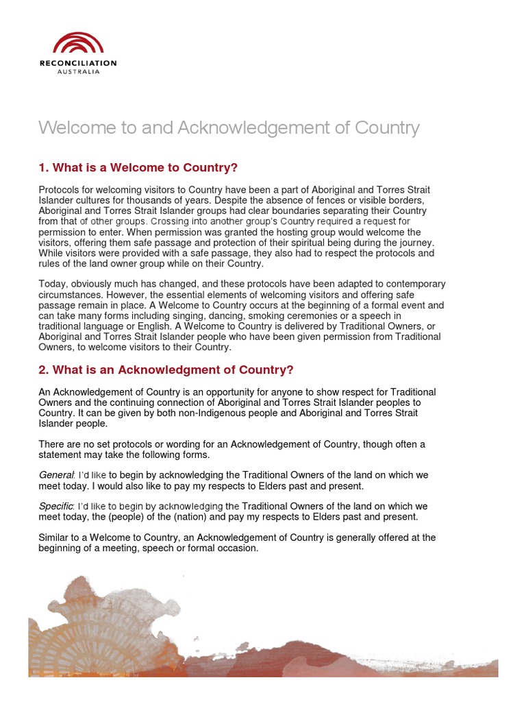 Welcome To and Acknowledgement of Country | PDF | Indigenous ...