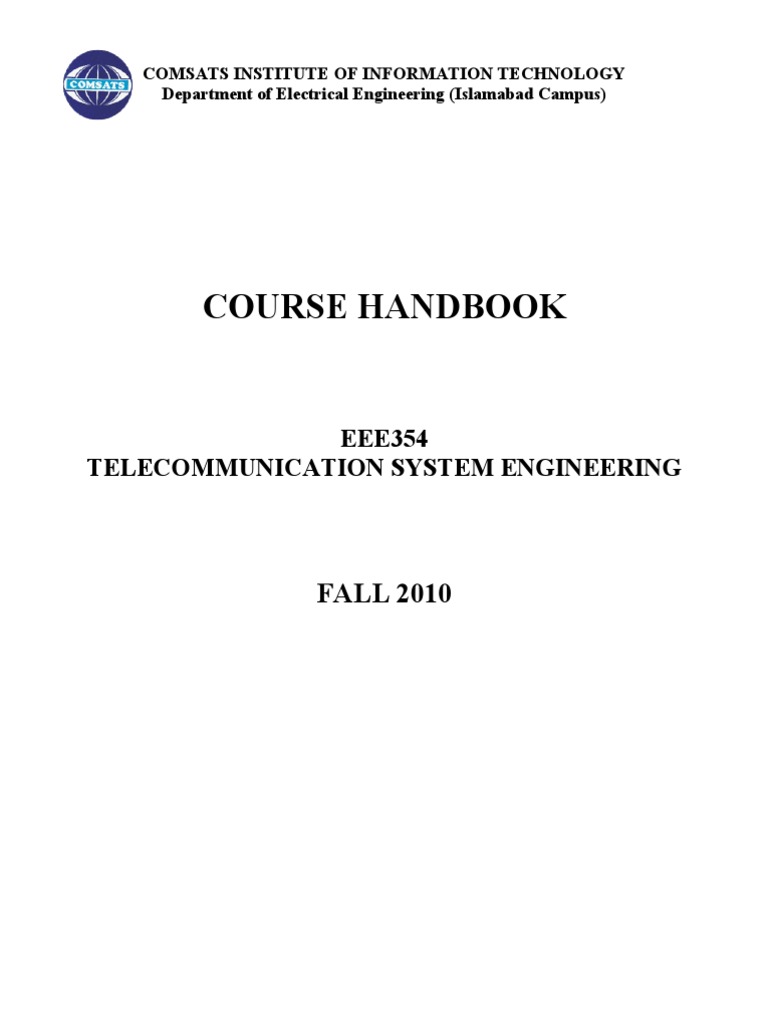 EEE 354 TSE Course Outline | PDF | Telephony | Digital Technology