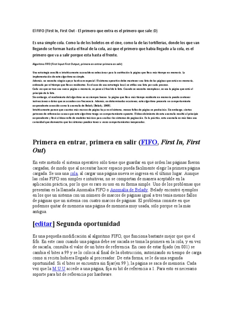 Algoritmo FIFO en Sistemas Operativos | PDF | Java (lenguaje de ...