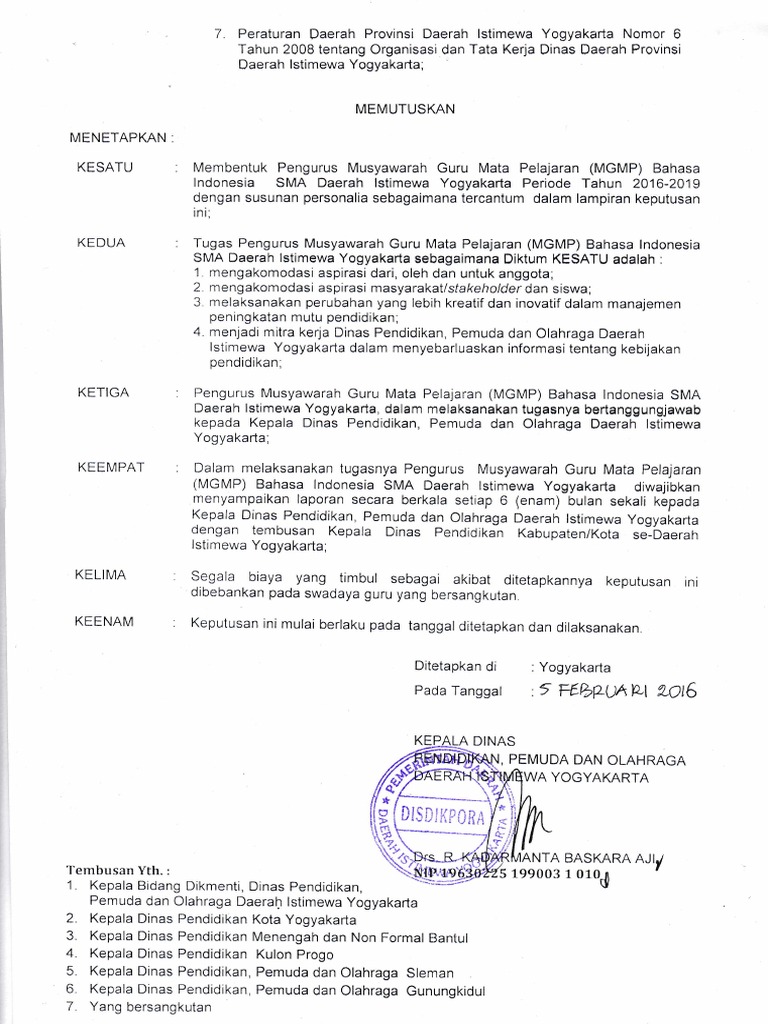 SK MGMP Provinsi | PDF