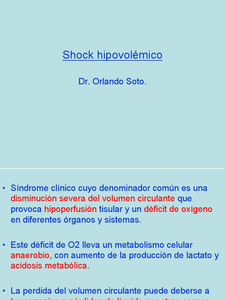 Shock Hipovolemico | PDF | Choque (circulatorio) | Reanimación ...