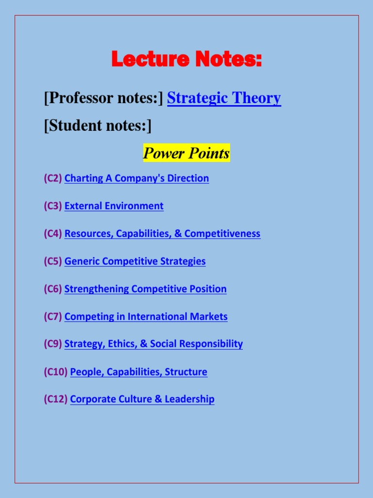 Lecture Notes:: (Professor Notes:) (Student Notes:) | PDF