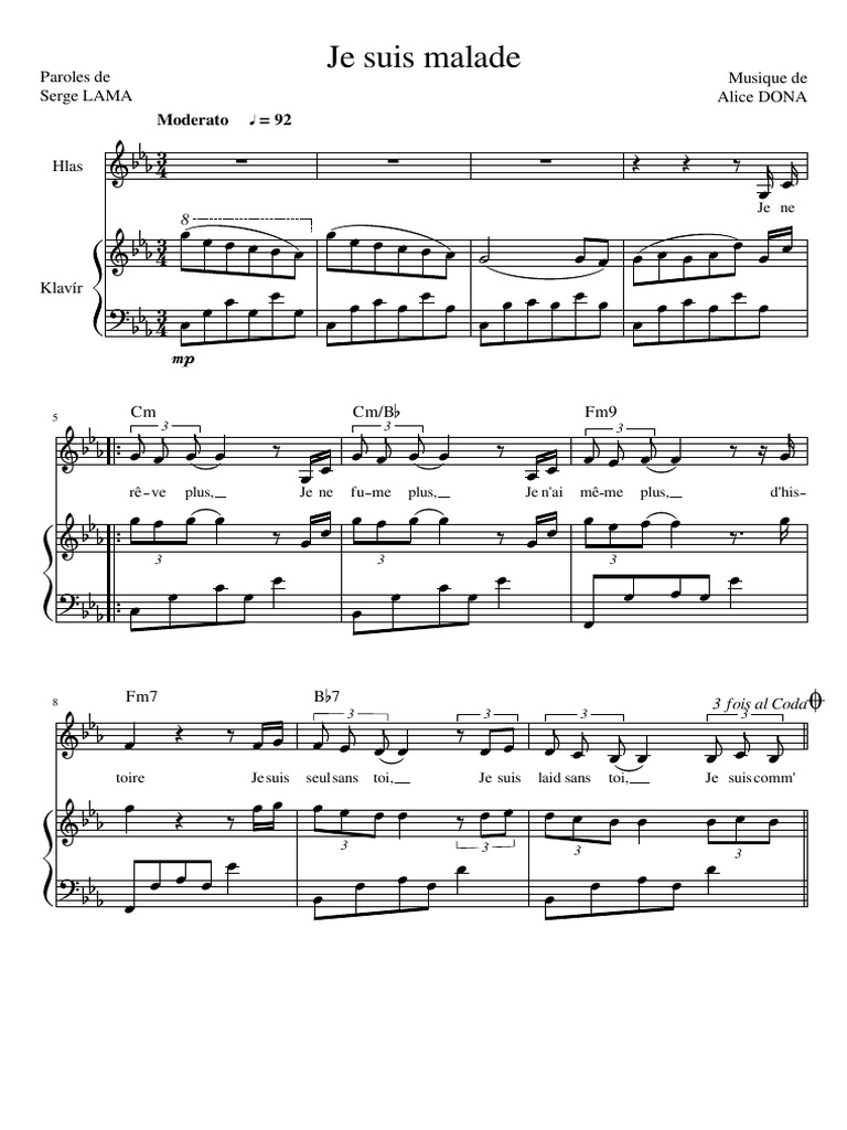 Je Suis Malade - Lara Fabian PDF | PDF