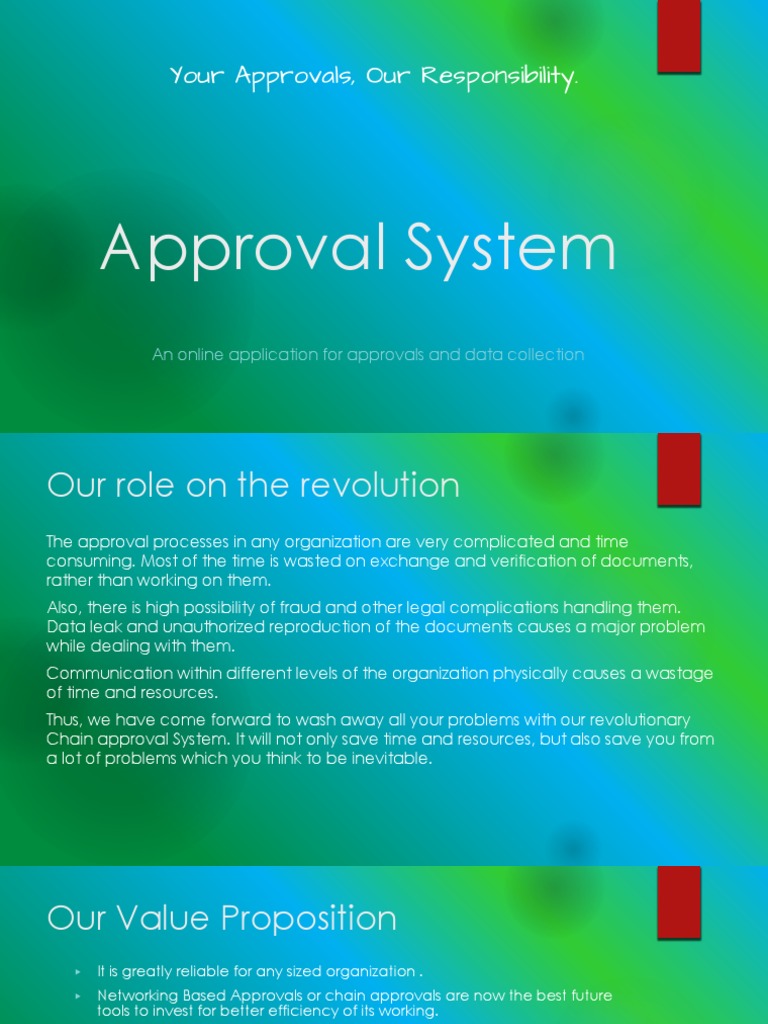 Approval System: Your Approvals, Our Responsibility | PDF | Data ...