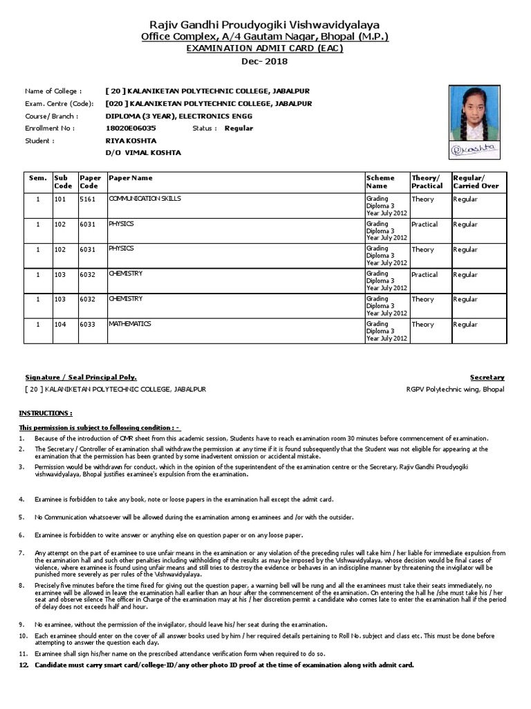 Rajiv Gandhi Proudyogiki Vishwavidyalaya: Office Complex, A/4 Gautam ...