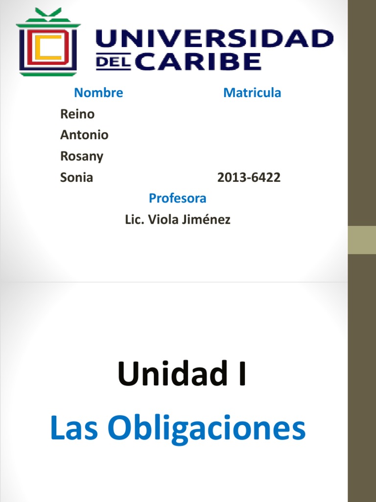 Características de Las Obligacion | Conceptos legales | Instituciones ...