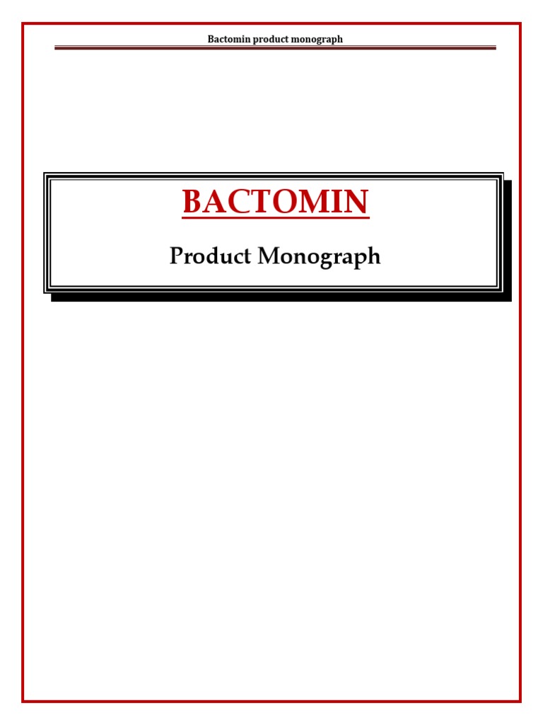Bactomin Product Monograph | PDF | Beta Lactamase | Medical Specialties