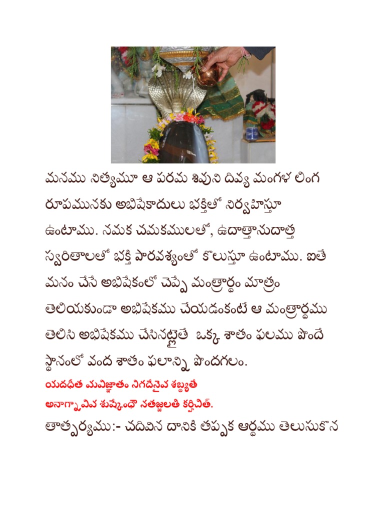 Rudram Namakam Chamakam With Meaning | PDF