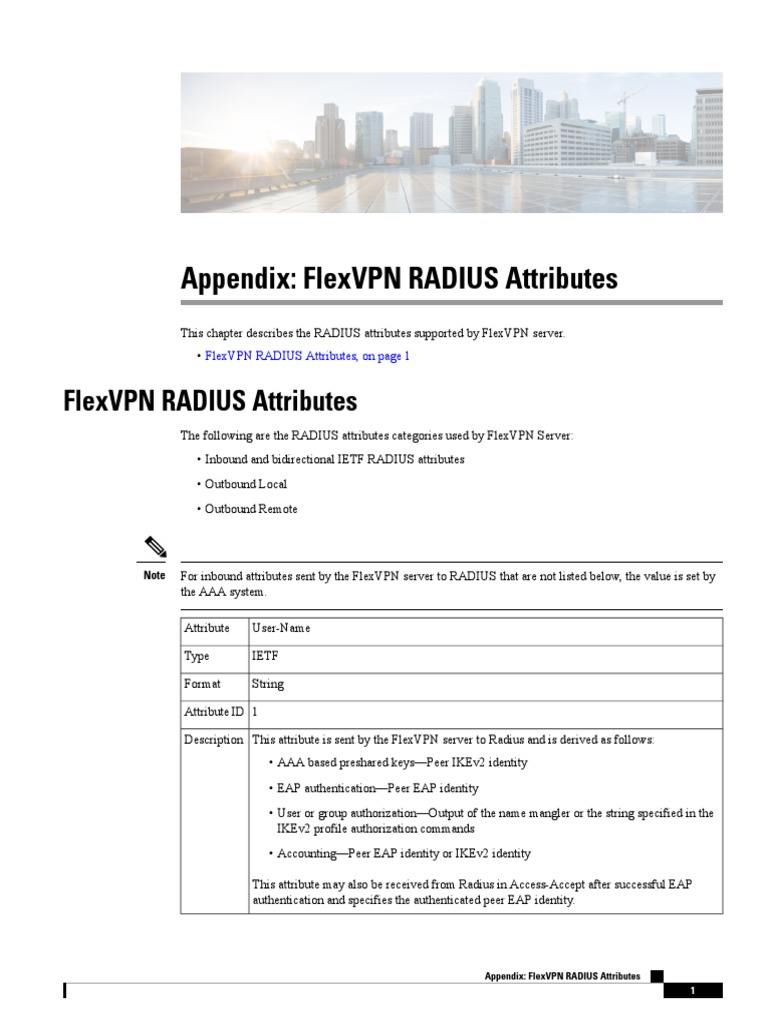 Cisco flexVPN Ikev2 Configuration radiUS Attributes | PDF | I Pv6 | Radius