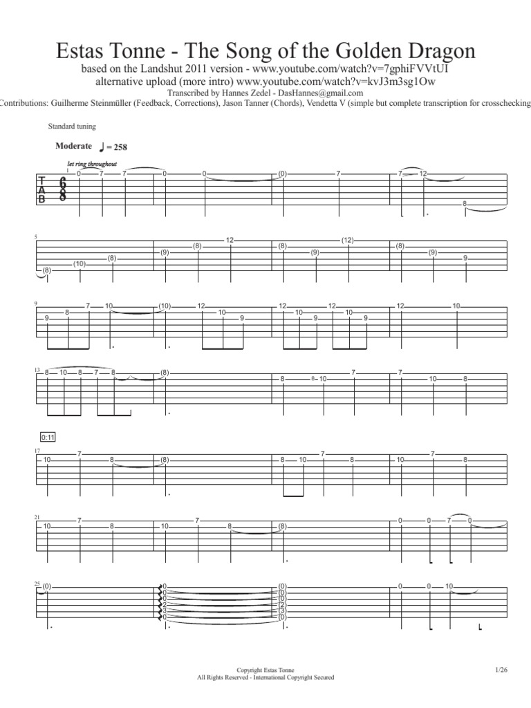 Estas Tonne The Song Of The Golden Dragon Pdf