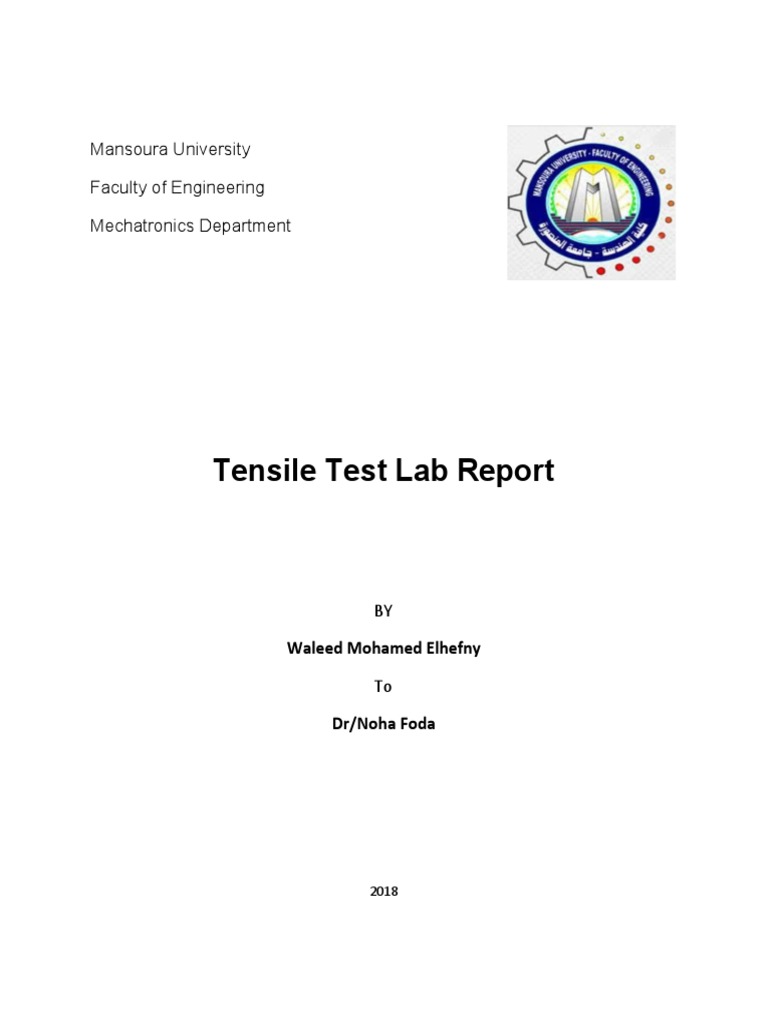 Tensile Test Lab Report | PDF | Strength Of Materials | Deformation ...