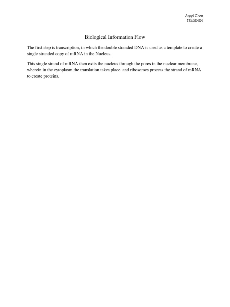 Biological Information Flow | PDF