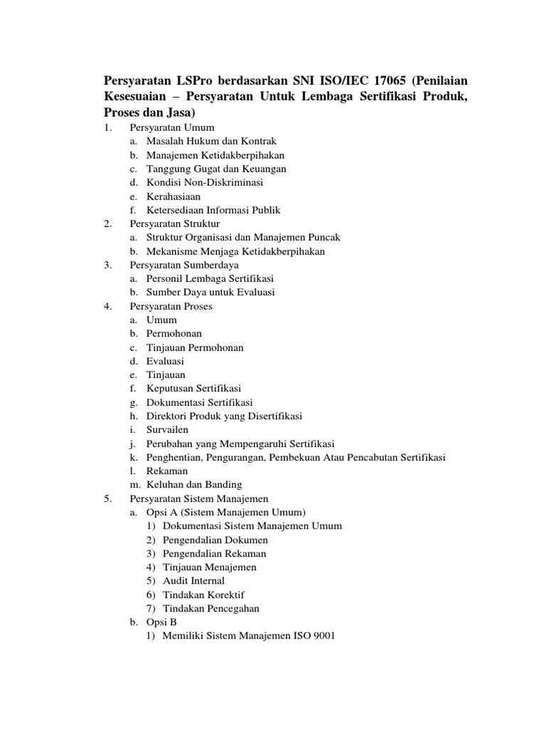 Persyaratan Sertifikasi LSPro | PDF | Bisnis | Teknologi & Rekayasa