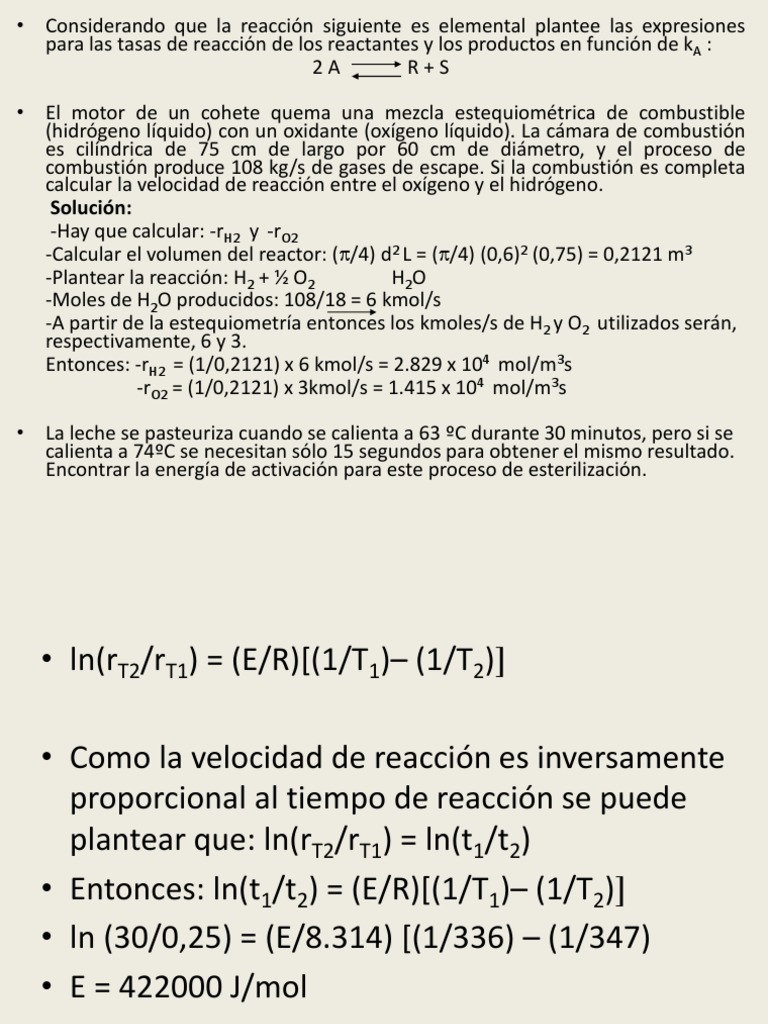 Ejercicio Reactores | PDF | Combustión | Ingeniería de Procesos Químicos