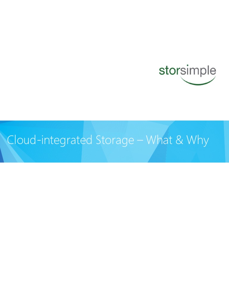 Storsimple Cis | PDF | Cloud Computing | Computer Data Storage