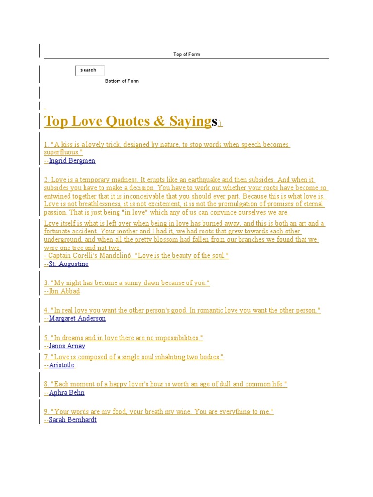 Top Love Quotes | PDF | Soul | Love