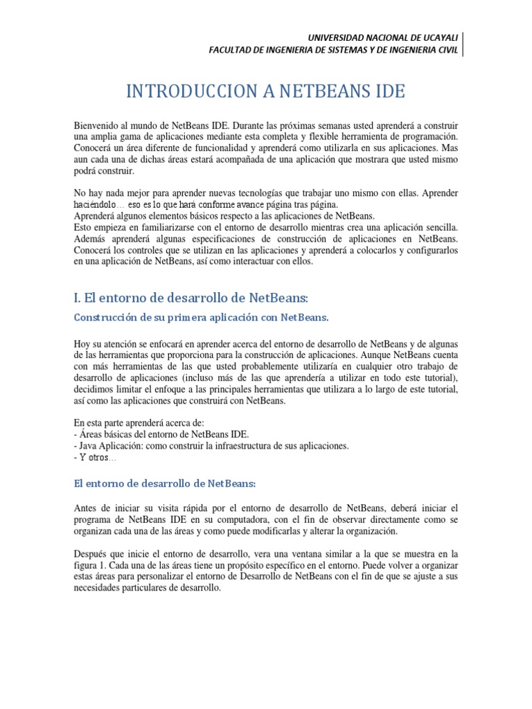 Introduccion A Netbeans Ide | PDF | Entorno de desarrollo integrado ...