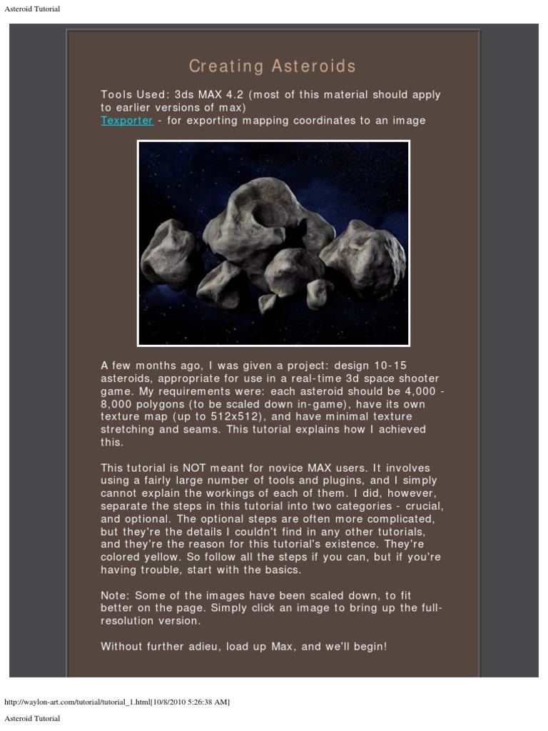 Asteroid Tutorial | PDF | Texture Mapping | Polygon
