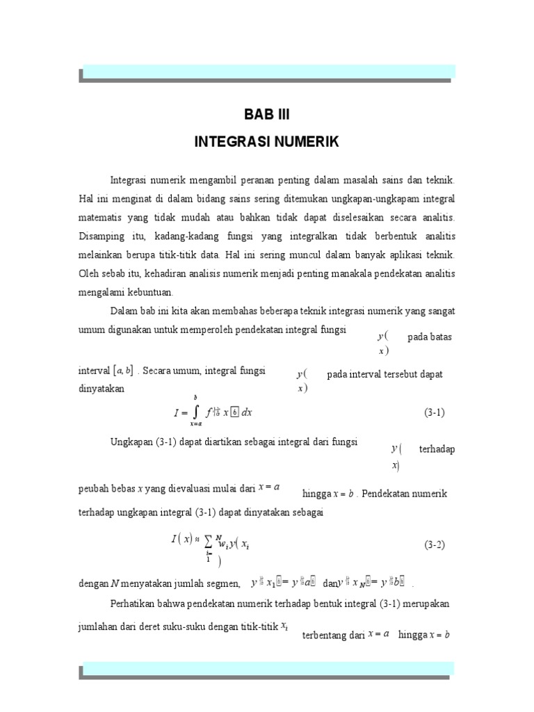 Metode Numerik: Integrasi Numerik | PDF