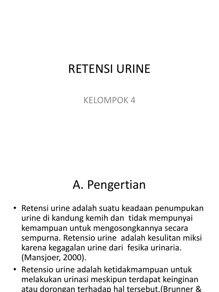 Definisi dan Penanganan Retensi Urin | PDF