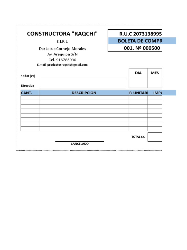 Formato de de Boletas | Descargar gratis PDF | Responsabilidad ...